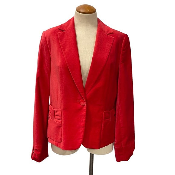 Apostrophe | Jackets & Coats | Apostrophe Red Velvet Blazer | Poshmark